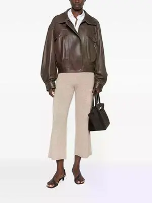 I BLUES Fine-knit Cropped Trousers