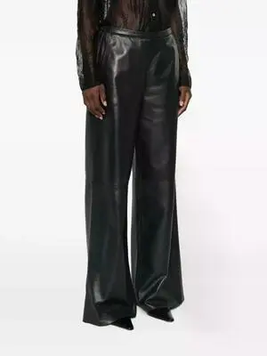 FORTE_FORTE Wide-leg Leather Trousers