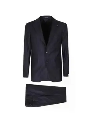 Tagliatore Pinstripe-pattern Single-breasted Suit - Blue