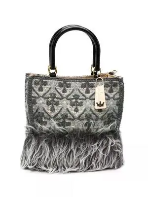 LA MILANESA Crochet-knit Faux-fur Tote Bag - Grey