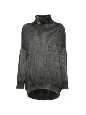 Avant Toi Ribbed Roll-neck Sweater - Grey