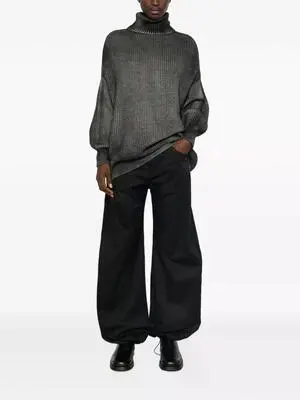 Avant Toi Ribbed Roll-neck Sweater - Grey