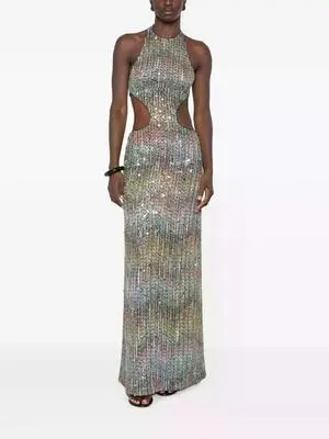 Missoni Sequin-embellished Cut-out Maxi Dress - Grey