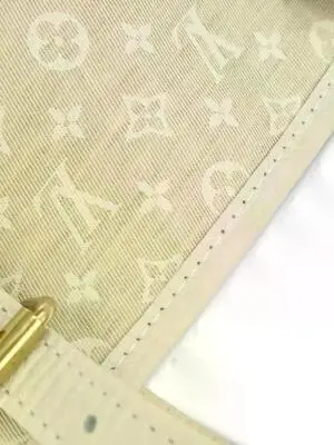 LOUIS VUITTON Monogram Mini Lin Bucket Bag - White