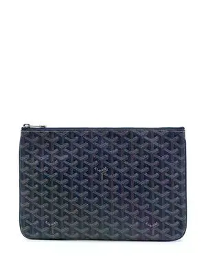 Goyard Coated Canvas Senat Mm Clutch Bag - Blue