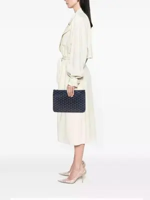 Goyard Coated Canvas Senat Mm Clutch Bag - Blue