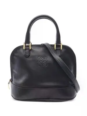 Loewe 2010s Anagram Leather Tote Bag - Black