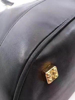 Loewe 2010s Anagram Leather Tote Bag - Black