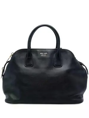 Prada Saffiano Cuir Triple Zip Dome Top Handle Bag