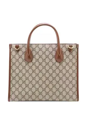 Gucci Gg Supreme Interlocking G Tote Satchel