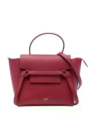 Celine 2019 Nano Grained Calfskin Belt Bag Satchel - Red