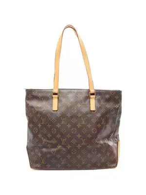 LOUIS VUITTON 2004 Cabas Mezzo Monogram Tote Bag - Brown