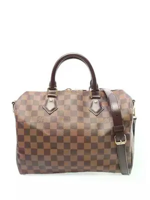 LOUIS VUITTON 2016 30 Speedy Bandoulière Damier Ebène Tote Bag - Brown