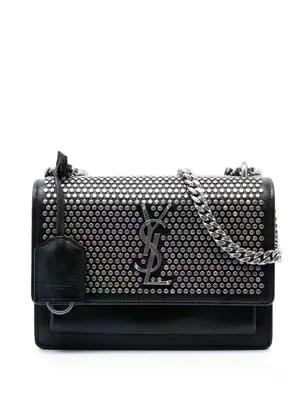 Saint Laurent Studded Calfskin Monogram Sunset Crossbody Bag