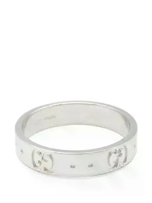 Gucci 18k White Gold Icon Motif Band Ring