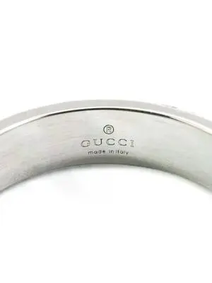 Gucci 18k White Gold Icon Motif Band Ring
