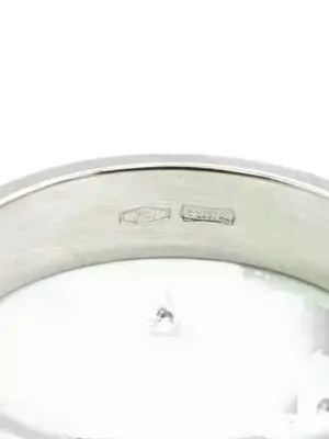Gucci 18k White Gold Icon Motif Band Ring
