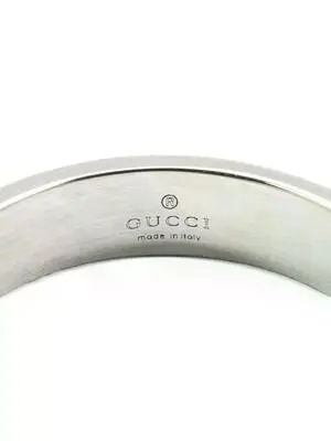 Gucci 18k White Gold Icon Motif Band Ring
