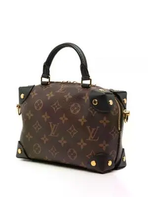 LOUIS VUITTON Monogram Petite Malle Souple Satchel - Brown