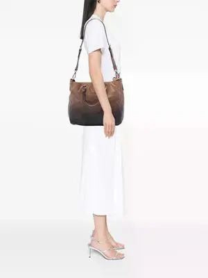Prada Ombre Vitello Daino Side Zip Convertible Tote Satchel