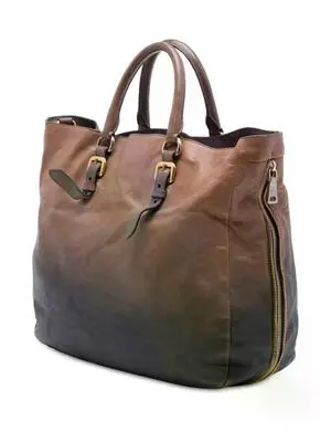 Prada Ombre Vitello Daino Side Zip Convertible Tote Satchel