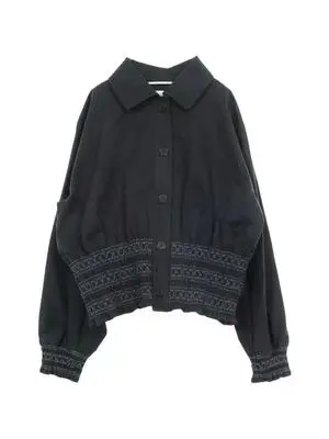 Hermès Embroidered Smocked Jacket - Blue