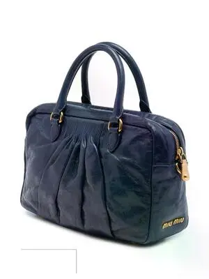 Miu Miu Vitello Lux Pleated Satchel