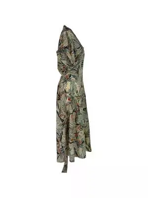 Ralph Lauren Multicolor Abstract Print Belted Shirt Dress