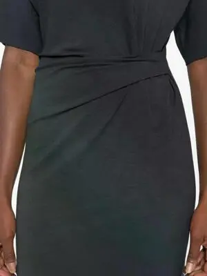 Brunello Cucinelli Twisted-waist High-neck Midi Dress
