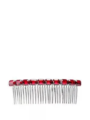 MAISON MICHEL Sofia Crystal-embellished Hair Comb - Red