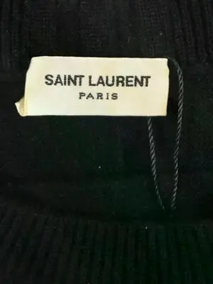 Saint Laurent Crew Neck Long Sleeve Wool Sweater