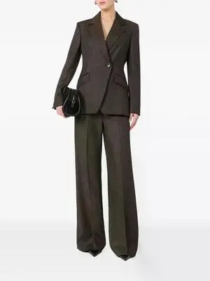 Max Mara Wool Pressed Crease Wide-leg Trousers