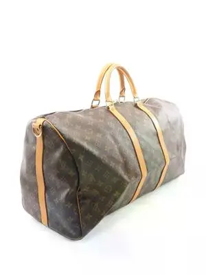 LOUIS VUITTON 55 Keepall Bandoulière Monogram Canvas Holdall - Brown