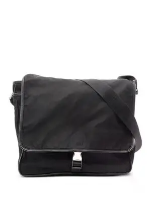 Prada Saffiano Leather Trim Messenger Bag - Black
