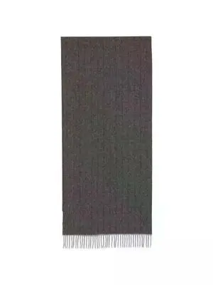 GRAN SASSO Herringbone Check Scarf - Brown