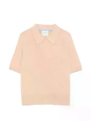 FORTE_FORTE Short Sleeve Fine Knit Polo Shirt