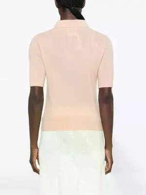 FORTE_FORTE Short Sleeve Fine Knit Polo Shirt