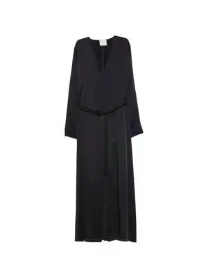 FORTE_FORTE Belted V-neck Maxi Dress