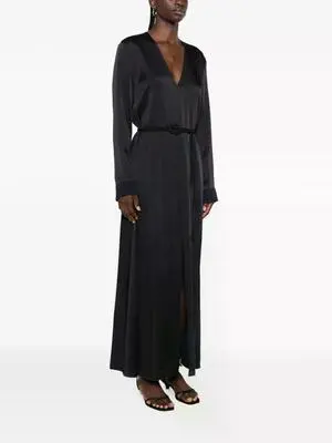 FORTE_FORTE Belted V-neck Maxi Dress
