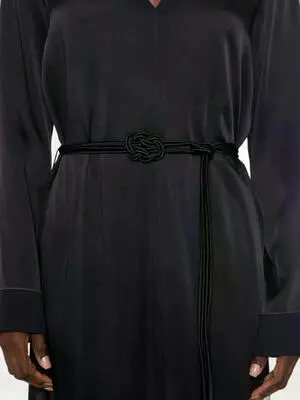 FORTE_FORTE Belted V-neck Maxi Dress