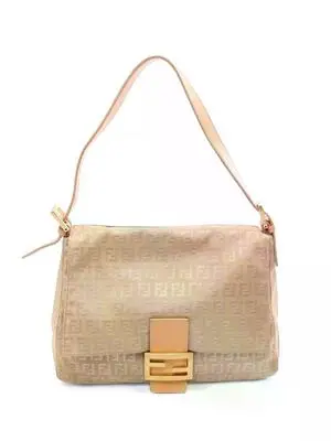 Fendi 2010s Zucchino Mamma Baguette Shoulder Bag - Neutrals