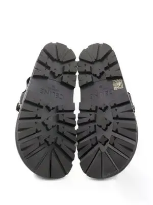 Celine Leather Logo Detail Touch-strap Platform Sandals