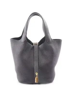 Hermès 2026 Pm Picotin Lock Leather Tote Bag - Blue