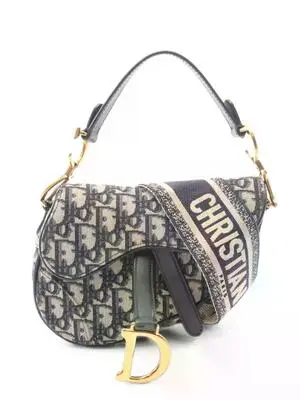 Dior 2010s Oblique Jacquard Saddle Handbag - Neutrals