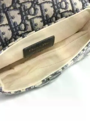 Dior Christian Dior 2010s Oblique Jacquard Saddle Handbag Neutrals