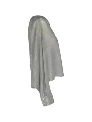 IRO PARIS Noumea V-neck Blouse With Metallic Finish And Buttoned Cuffs