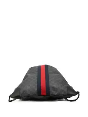 Gucci Gg Supreme Web Drawstring Backpack