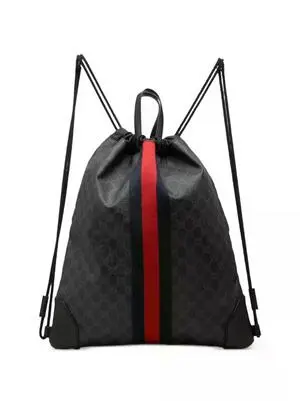Gucci Gg Supreme Web Drawstring Backpack