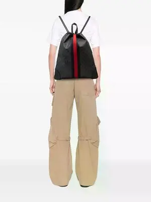 Gucci Gg Supreme Web Drawstring Backpack