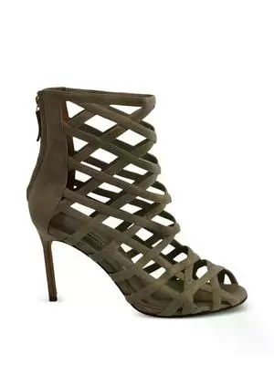 Manolo Blahnik Suede Cage Stiletto Sandals